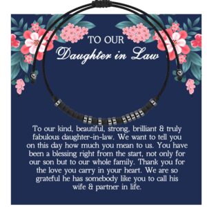 maofaed daughter in law morse code bracelet to our daughter in law wedding gift for daughter in law (daughter in law code br)