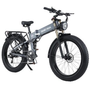 electric bike 1000w 48v 20ah removable battery folding adult ebike 26*4''fat tire up to 30mph 75 miles all terrain beach mountain electric bicycle with full suspension & dual hydraulic disc brake