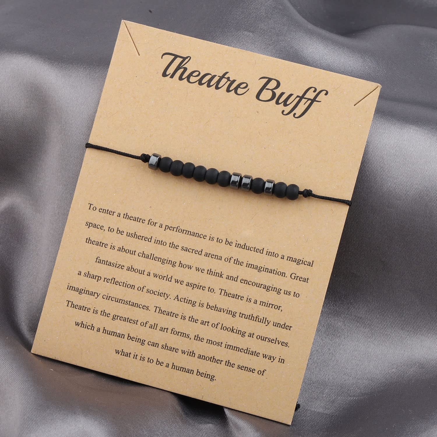 MAOFAED Theatre Morse Code Bracelet Theatre Nerd Gift Theatre Musical Lover Gift Drama Teacher Gift (theatre buff code br)