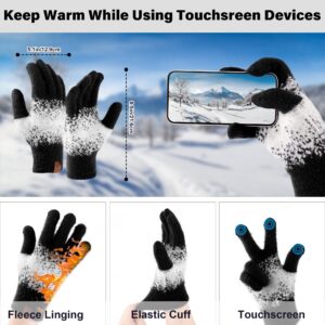 3 PCS Winter Knitted Warm Set Scarf and Hat Touch Screen Gloves for Men and Women Outdoor Activities Skiing, Cycling