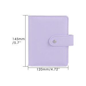 Purple A7 PU Budget Binder, 6 Ring Leather Binder Cover Money Organizer Loose Leaf Refillable Memo Folder Personal Notebook Binder Planner with Snap Closure for Budgeting