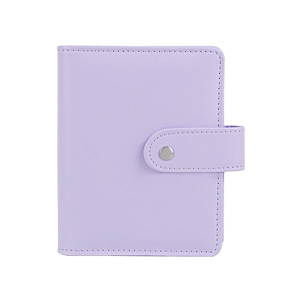 Purple A7 PU Budget Binder, 6 Ring Leather Binder Cover Money Organizer Loose Leaf Refillable Memo Folder Personal Notebook Binder Planner with Snap Closure for Budgeting