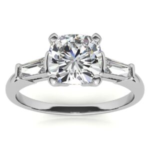 10k/14k/18k solid white gold handmade engagement ring, 2 ct cushion cut moissanite solitaire ring, wedding ring set for women/her, anniversary/propose gifts, vvs1 colorless, jewelry