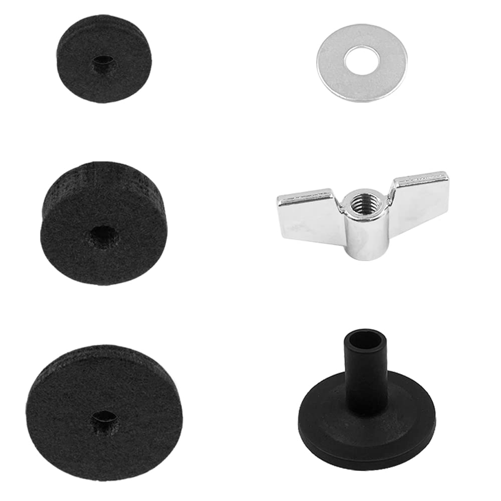 maxin 18 Replacement Cymbal Parts, Drum Hardware Bag, Cymbal Felt hi-hat Clutch Felt Cymbal Cover Base Wing Nut and Cymbal Washer