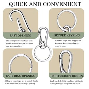 Geeice Metal Keychain Holder for Belt Heavy Duty Carabiner with Keyring Clips Organizer for Car Keys, Zinc Alloy, 2 Pack