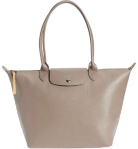 longchamp le pliage city coated canvas large shoulder tote, taupe