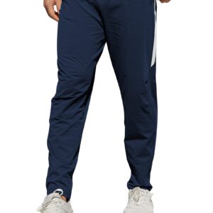 ADMYYROL Men's Performance Tech Sweatpants Active Athletic Jogger Pants Gym Quick Dry Trousers Casual(XL-Navy-02)