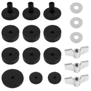 maxin 18 replacement cymbal parts, drum hardware bag, cymbal felt hi-hat clutch felt cymbal cover base wing nut and cymbal washer