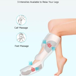 ALLJOY Leg and Foot Massager with Heat, Air Compression Leg Massager for Circulation and Pain Relief, Foot and Calf Massager 6 Modes 3 Intensities 2 Heating Levels Adjustable Massage Boots Best Gift