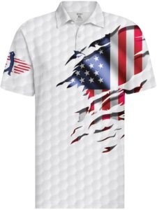 hivichi golf shirts for men funny print crazy hawaiian mens polo shirt patriotic flag shirt, large, 7198