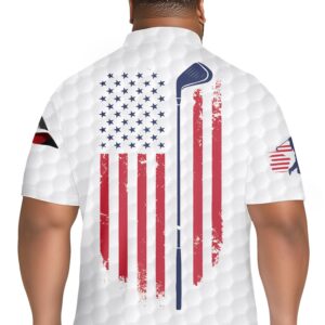 HIVICHI Golf Shirts for Men Funny Print Crazy Hawaiian Mens Polo Shirt Patriotic Flag Shirt, Large, 7198