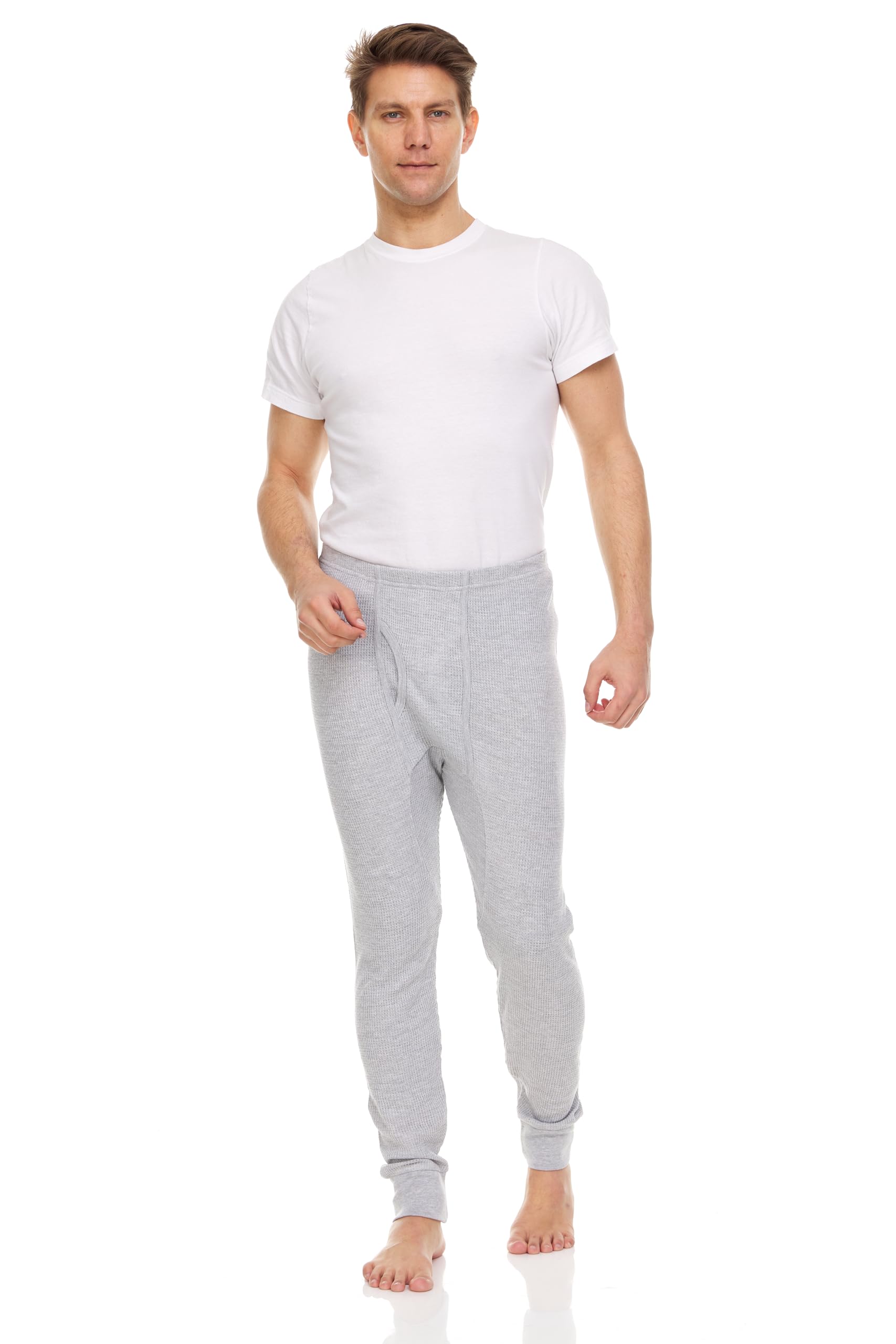 Mens Thermal Long John Pants - Thermal Bottom Base Layer for Tshirts & Jackets - Lightweight Thermal Underwear Mens - 3 Pack