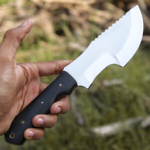 WARIVO KNIFE D2 Tracker Knife - Bushcraft Outdoor Survival Knife Fixed Blade Hunting Knife with Sheath Scout Carry Knife - Full Tang Tom Brown Style Camping Knife