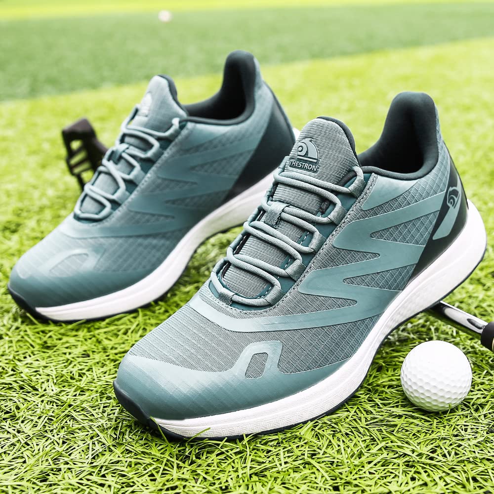 Zakey Golf Shoes Men Professional Golf Wears Breathable Spikeless Golfers Sneakers Anti Slip Walking Footwears Light Blue