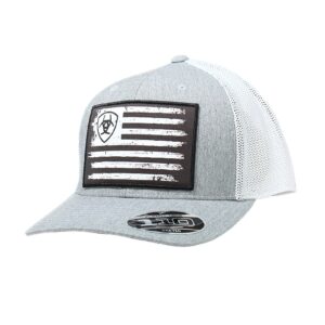 ariat men's flexfit 110 flag snapback, grey