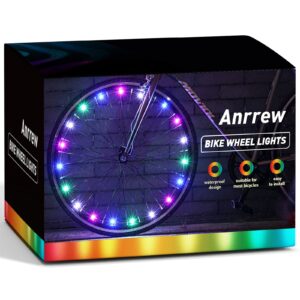 anrrew 2-tire pack bike lights.led bike wheel lights with batteries included! safety and style bicycle light decoration accessories.gift for kids,adults（rainbow）