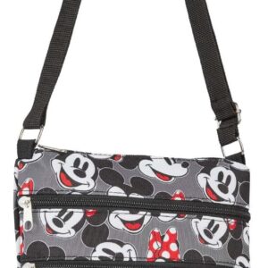 Disney Crossbody Bag Mickey & Minnie Mouse Travel Passport (Mickey Minnie Grey)