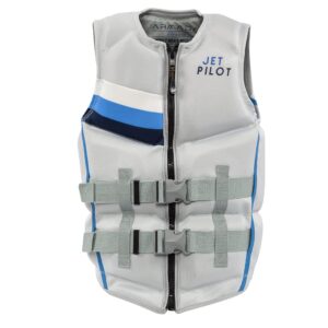 jetpilot men's armada neoprene coast guard approved life jacket pfd -silver-xs