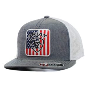 ariat men's flexfit 110 usa flag snapback, denim