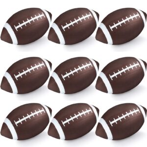 jerify 9 pack rubber footballs 9 inch rubber footballs playground inflatable football bulk for kids comfortable grip football for junior youth outdoor(brown)