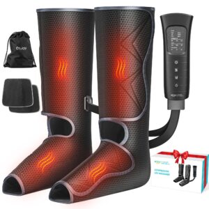 alljoy leg and foot massager with heat, air compression leg massager for circulation and pain relief, foot and calf massager 6 modes 3 intensities 2 heating levels adjustable massage boots best gift