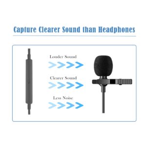 UDEE Microphone Lavalier Microphone for iPhone, Mini Portable for Live, Interview, Meeting and Other Scenarios