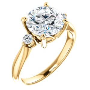 2 CT Solitaire Engagement Rings For Women Moissanite Wedding Ring Sets For Her Handmade Gifts Anniversary Rings 10K/14K/18K Solid Yellow Gold