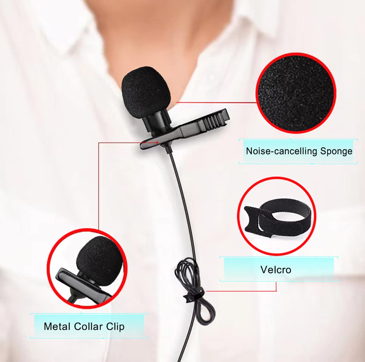 UDEE Microphone Lavalier Microphone for iPhone, Mini Portable for Live, Interview, Meeting and Other Scenarios