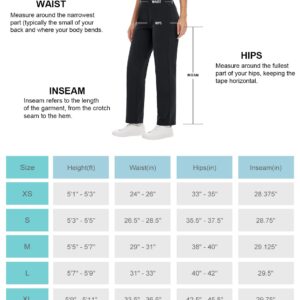 BALEAF Women's Fleece Lined Pants Straight Leg Sweatpants Pull-on Dress Pants with Zipper Pockets Athletic for Golf Running Black M