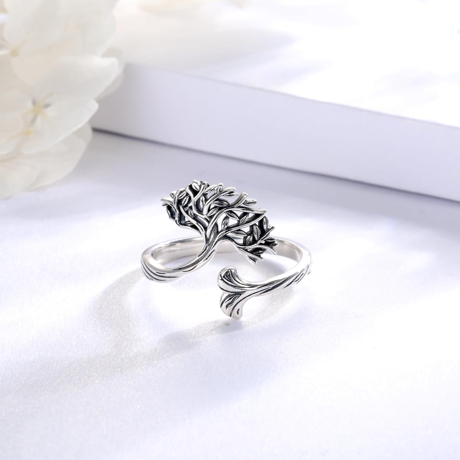 zaxsj Tree of Life Rings for Women : 925 Sterling Silver Retro Celtic Knot Irish Tree of Life Ring Jewelry Gifts for Women