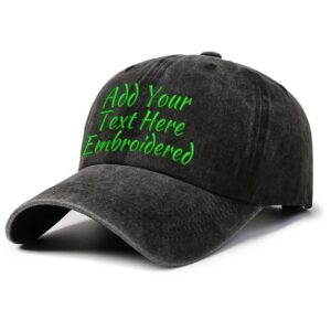 custom hat embroidery with logo text vintage washed fashion design baseball cap create your own hats adjustable outdoors black