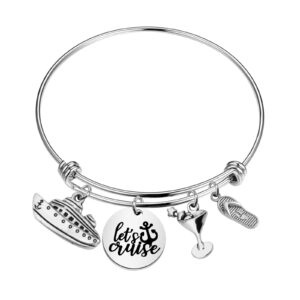 keychin cruise vacation bracelet alaskan cruise gifts let's cruise jewelry bestie trip(cruise br-s)