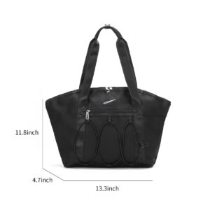 NOTAG Nylon Tote Handbags Large Capacity Shoulder Bags Women Daily Working Purses (Black)