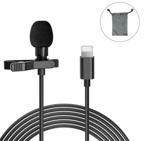 udee microphone lavalier microphone for iphone, mini portable for live, interview, meeting and other scenarios