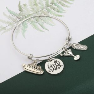 KEYCHIN Cruise Vacation Bracelet Alaskan Cruise Gifts Let's cruise Jewelry Bestie Trip(Cruise Br-S)