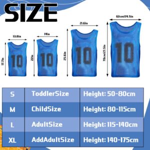 Hercicy 24 Pcs Youth Teen Pinnies Soccer Pinnies Training Vest Adult Mesh Reversible Numbered Football Jersey(Medium,Red, Blue)