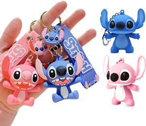 4pcs cartoon key chains for kids girls boys cartoon couple keychain for keys backpack bag phone keychain gift for birthday christmas new year