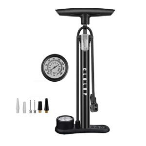 clolop bike floor pump bike pump high pressure 160 psi,bicycle pump with air ball pump inflator fits schrader and presta valve