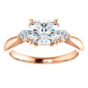 10k/14k/18k solid gold, 925 silver handmade engagement ring, 2 ct oval cut moissanite solitaire ring, wedding ring for women/her, vvs1 colorless, anniversary promise gifts (925 silver (rose gold plated))