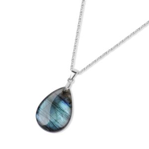 gavu teardrop labradorite semi precious gemstone necklace for women