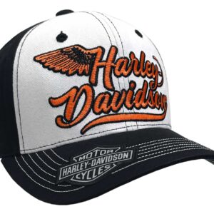 Harley-Davidson Women's Embroidered H-D Spirit Baseball Cap, Black & White