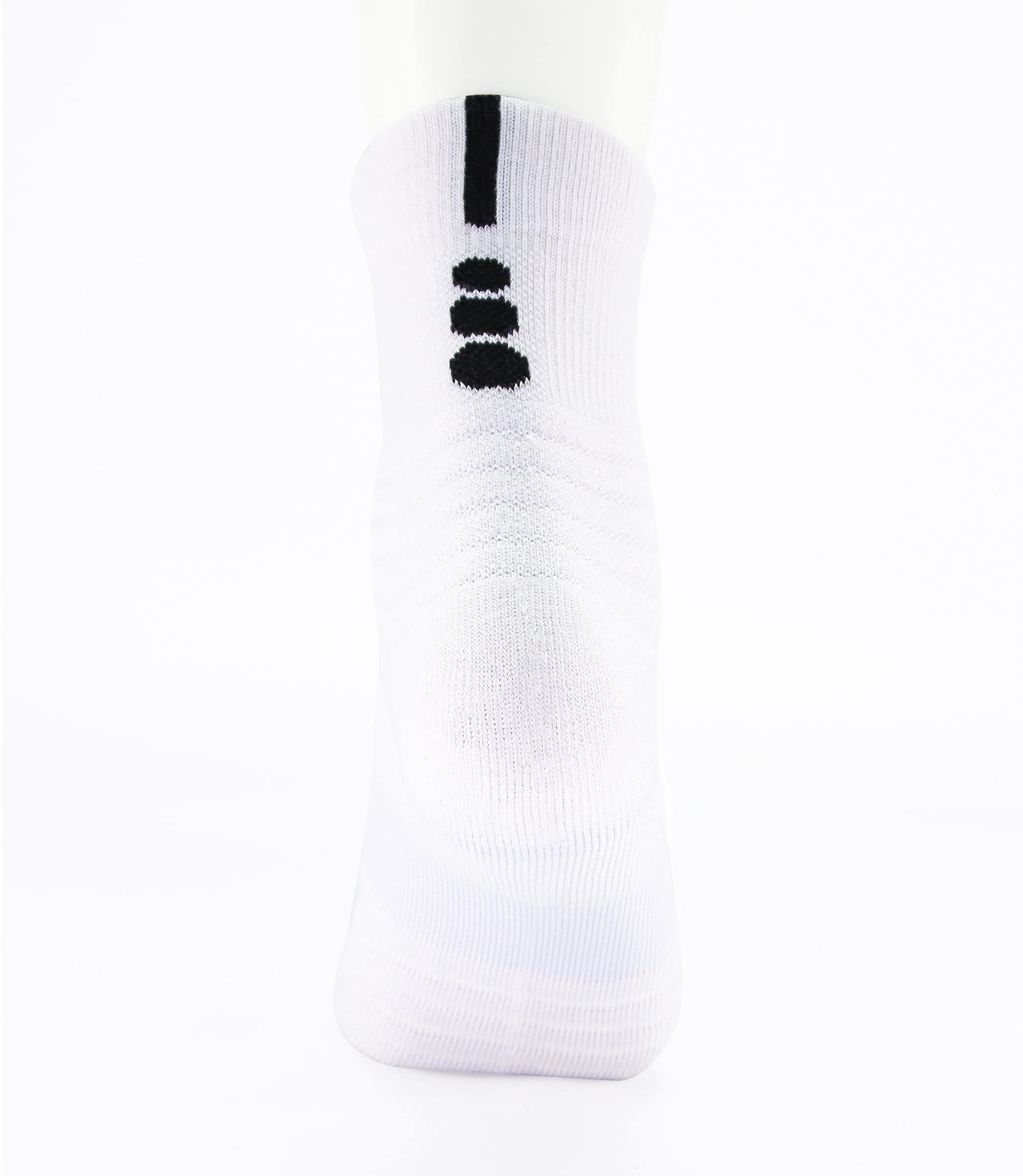 DILIBA Elite Basketball Socks Cushion ​Athletic Crew Socks for Men's Women's Youth Boy White