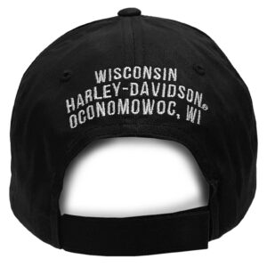 Harley-Davidson Women's Embroidered H-D Spirit Baseball Cap, Black & White