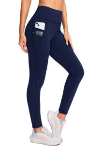 g gradual women's fleece lined winter leggings with pockets water resistant high waisted thermal warm pants running hiking(navy,s)