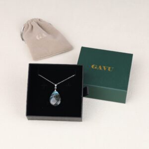 GAVU Teardrop Labradorite Semi Precious Gemstone Necklace for Women