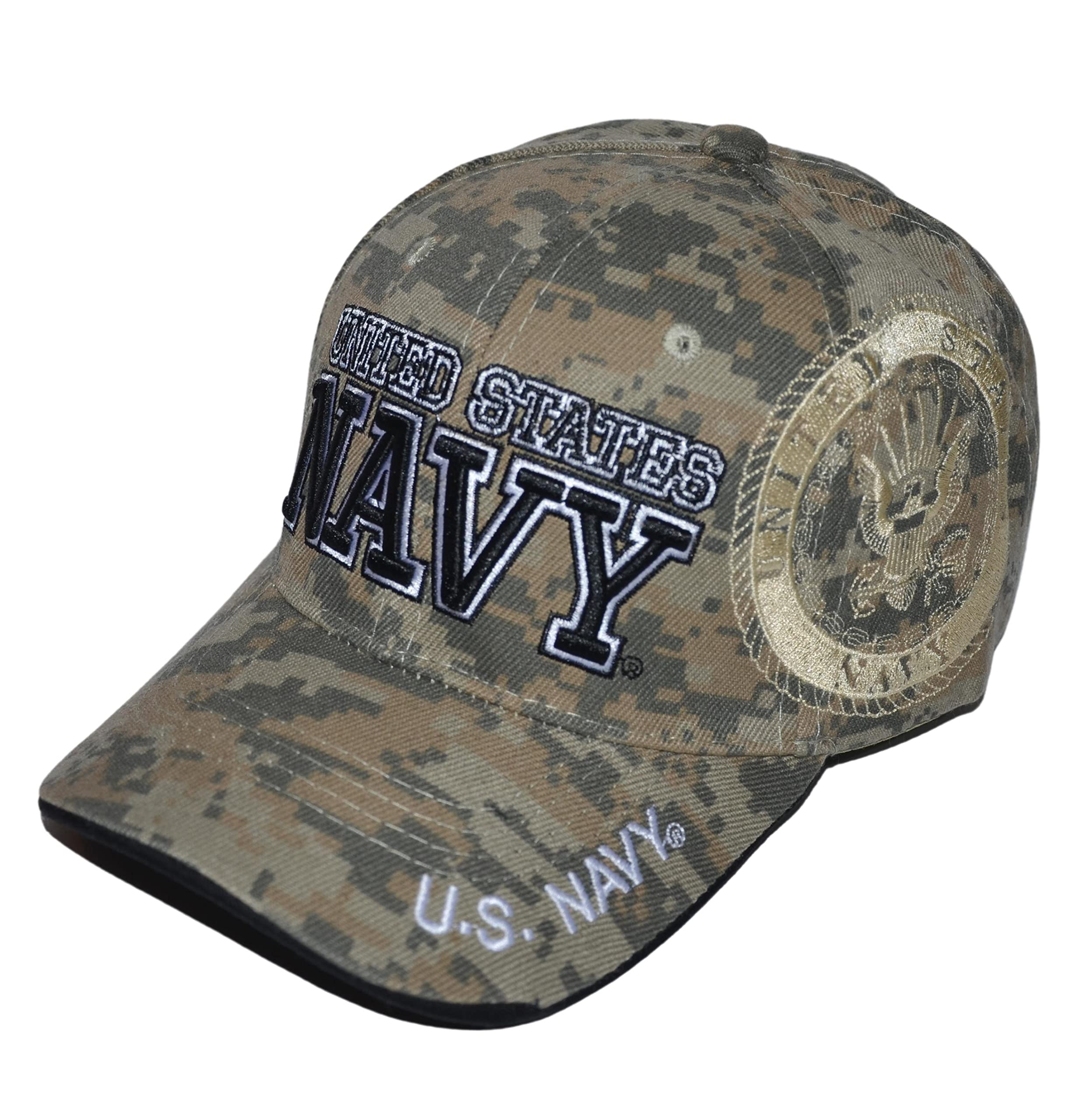 Icon Sports Group US Navy Hat Official Licensed Military Cap, Unisex Embroidered Camo Armed Forces Baseball Cap, One Size