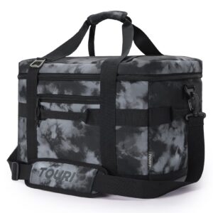 tourit cooler bag 48-can insulated soft cooler large collapsible cooler bag 32l lunch coolers for picnic, beach, work, trip, tie-dyed black