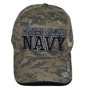 icon sports group us navy hat official licensed military cap, unisex embroidered camo armed forces baseball cap, one size