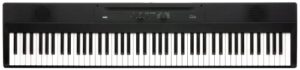 korg 88 portable digital piano with semi-weighted keys and built-in speakers, with sustain pedal, music stand, and power supply (liano),black