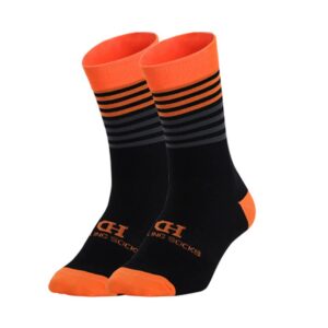 Cycling Socks Pro Mens Womens Riding Bicycle Bike Sport Ankle Athletic XC MTB BMX Orange Pink Blue Green Grey (Grey & Orange), 8-10 (DH07)